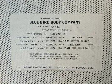2012 Blue Bird Vision 72 Passenger School Bus