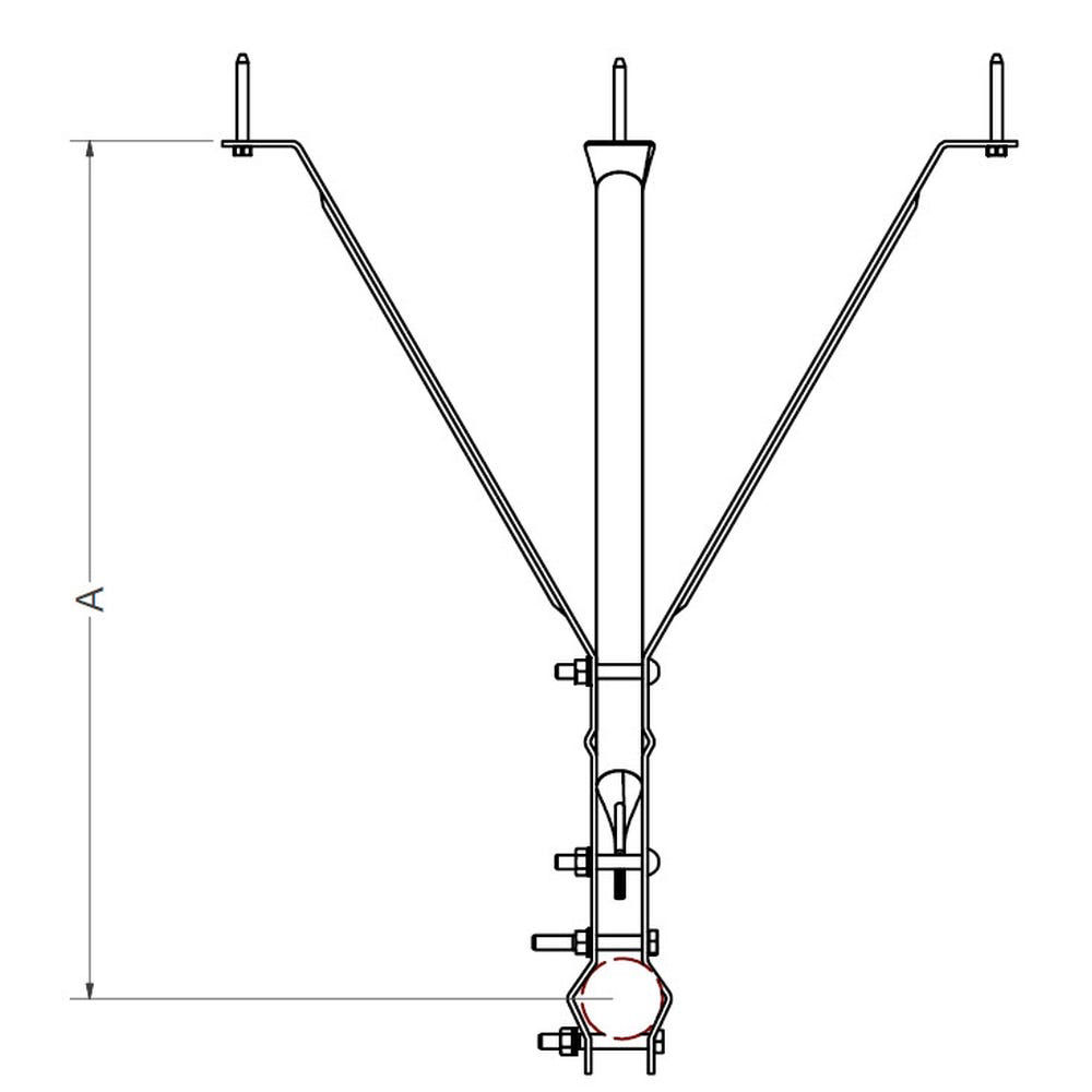Streakwave Nello 103024 Double Wall Mount 12in Wide 1.25-1.75in