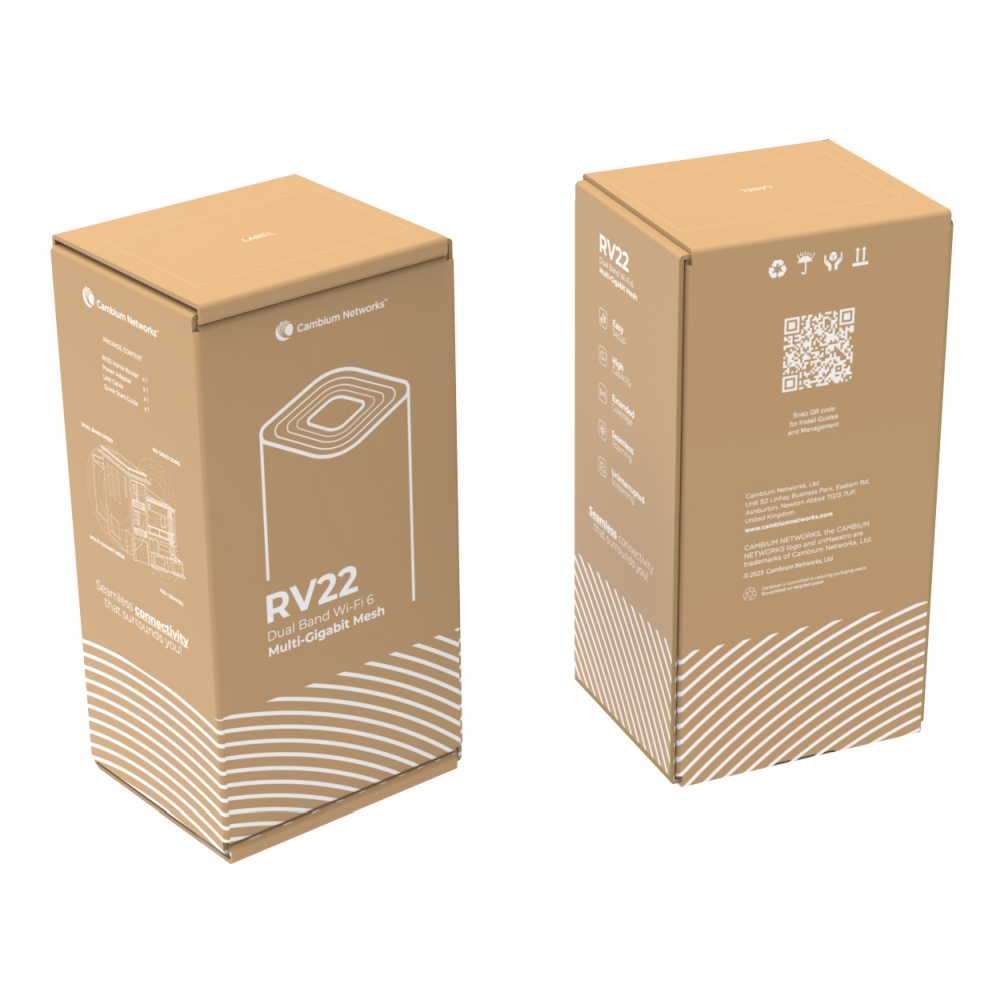 Streakwave Cambium RV22USASB-US RV22 WiFi 6 Mesh Router US 2Pk