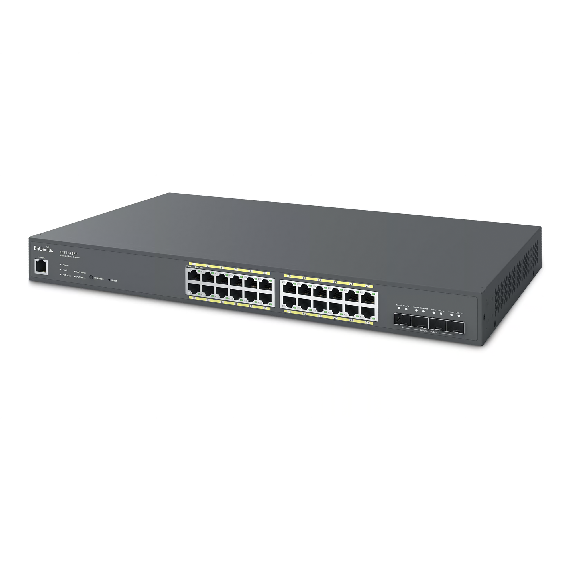 Streakwave EnGenius NFR-ECS1528FP Cloud 24-Port 4x10Gb 410W PoE+ Switch Not for Resell