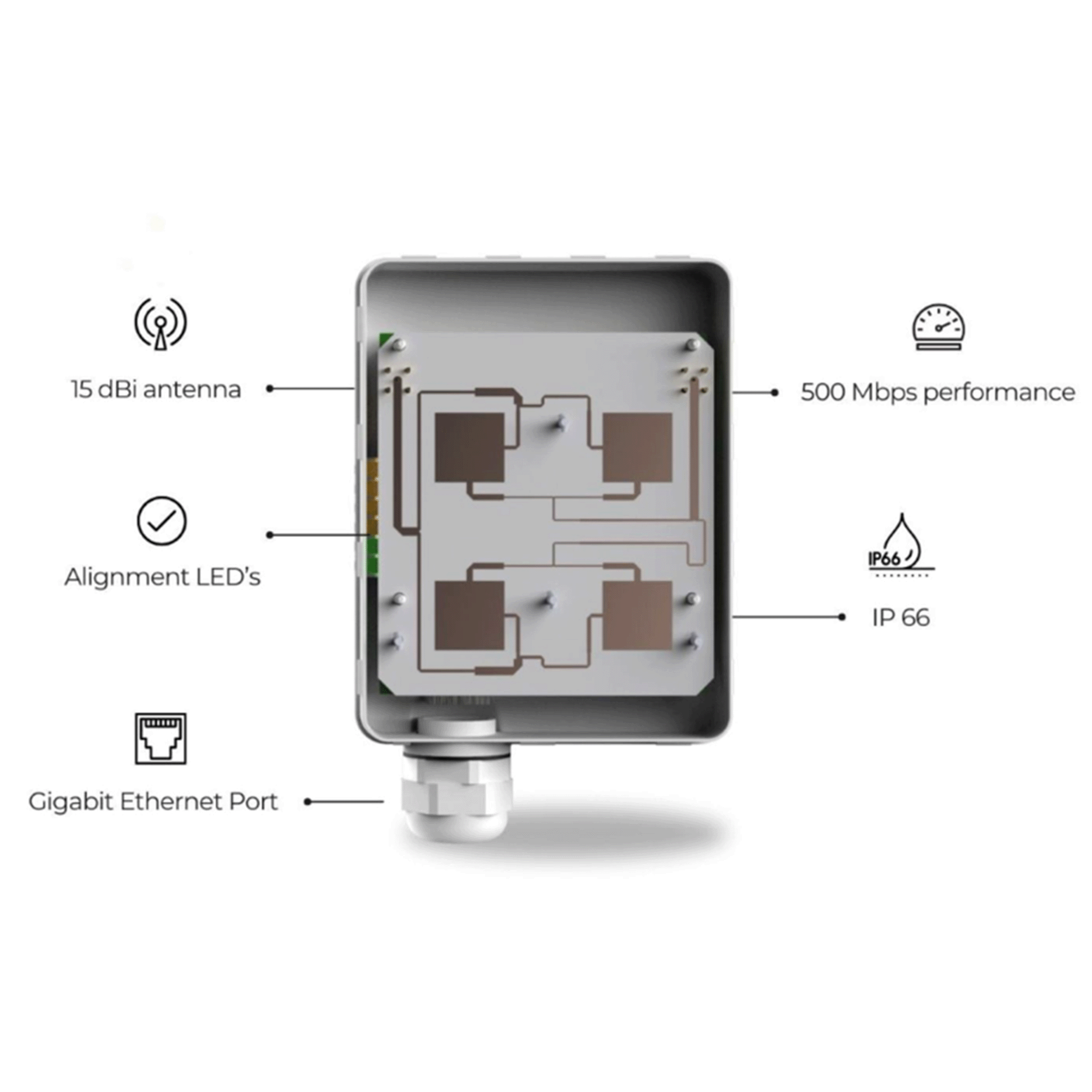 Streakwave LigoWave DLB-5-15ac-WBK DLB 5-15ac Plug-and-Play Wireless ...