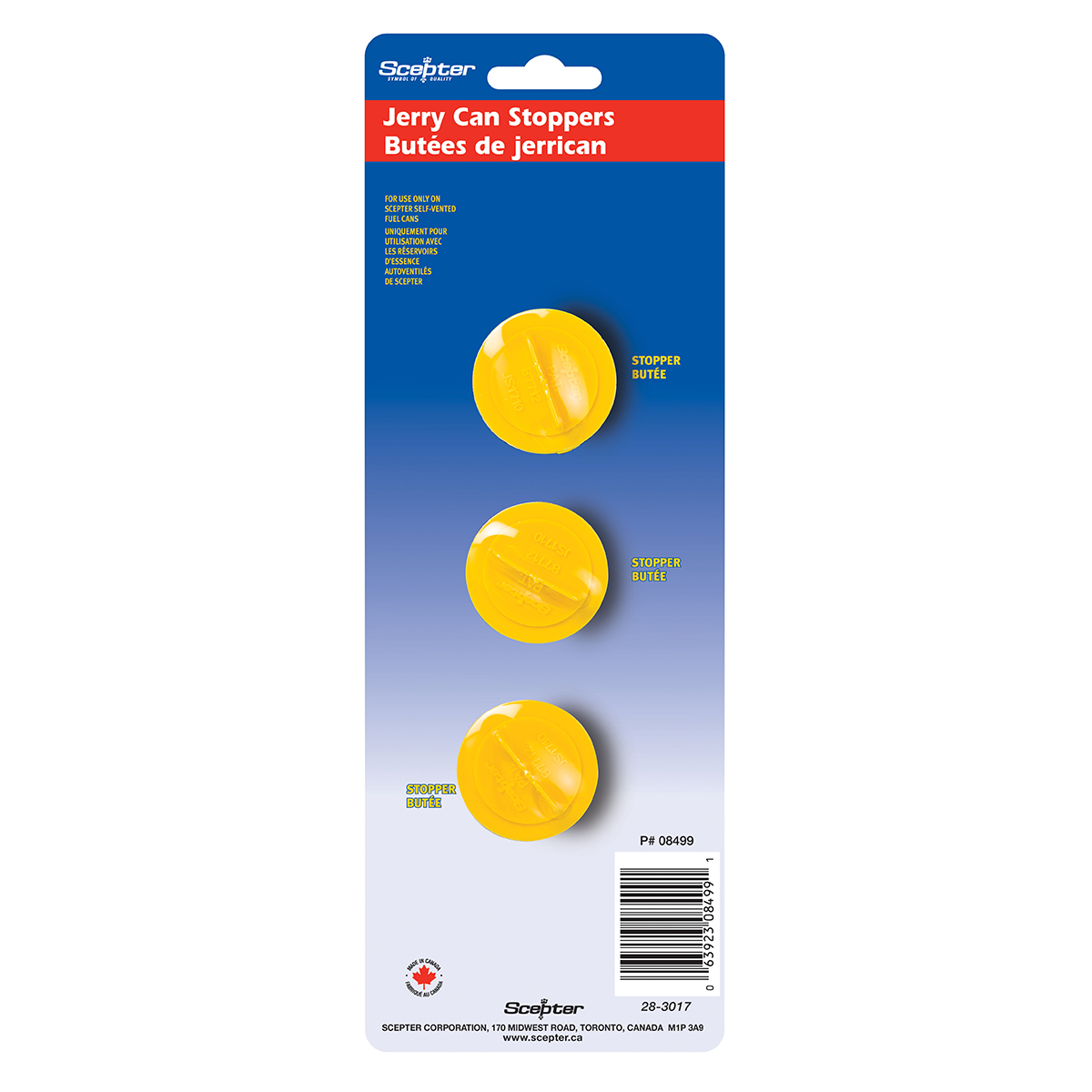 Toolway | 3Pk Gas Can Stoppers Yellow